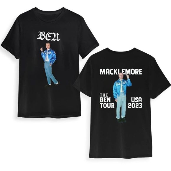 Gildan | Shirts | Macklemore The Ben Tour Usa 223 2 Sided Shirt ...